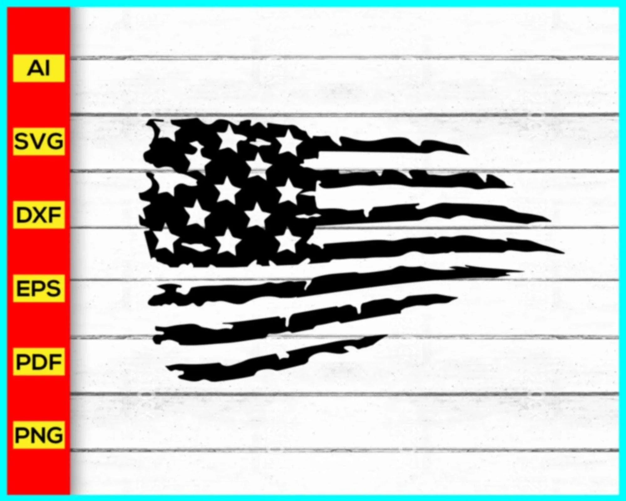 Distressed American Flag Svg Distressed American Flag Split Monogram