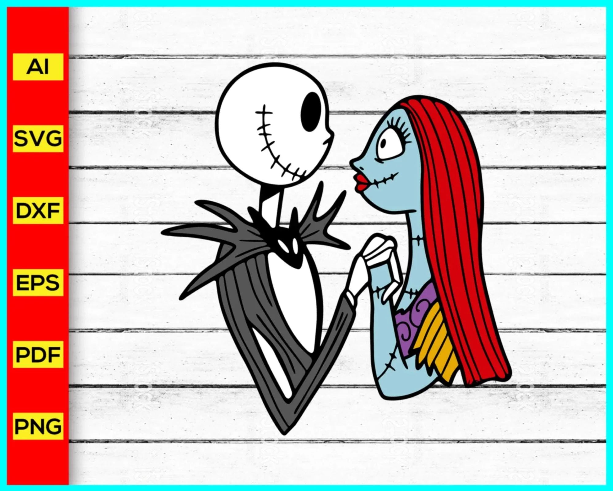 Jack and Sally Love, Nightmare svg, Jack smile face svg, Nightmare bef ...