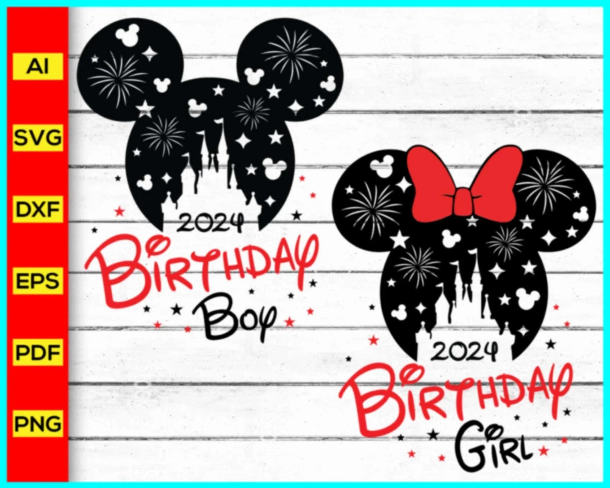 Disney Birthday Svg Png Files, Birthday Girl 2024 SVG, Birthday Boy 20 ...