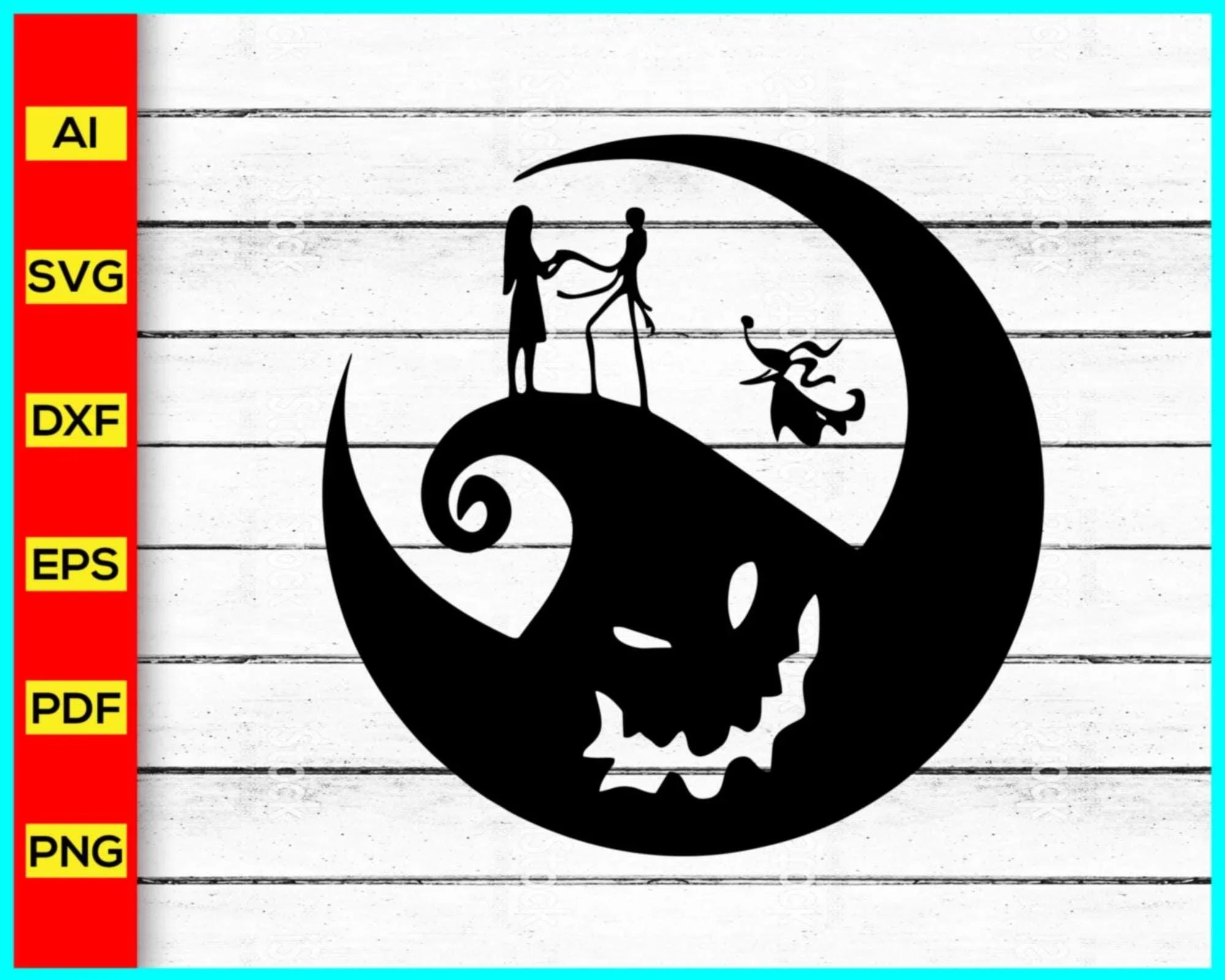 Jack and Sally Love, Nightmare svg, Jack smile face svg, Nightmare bef ...