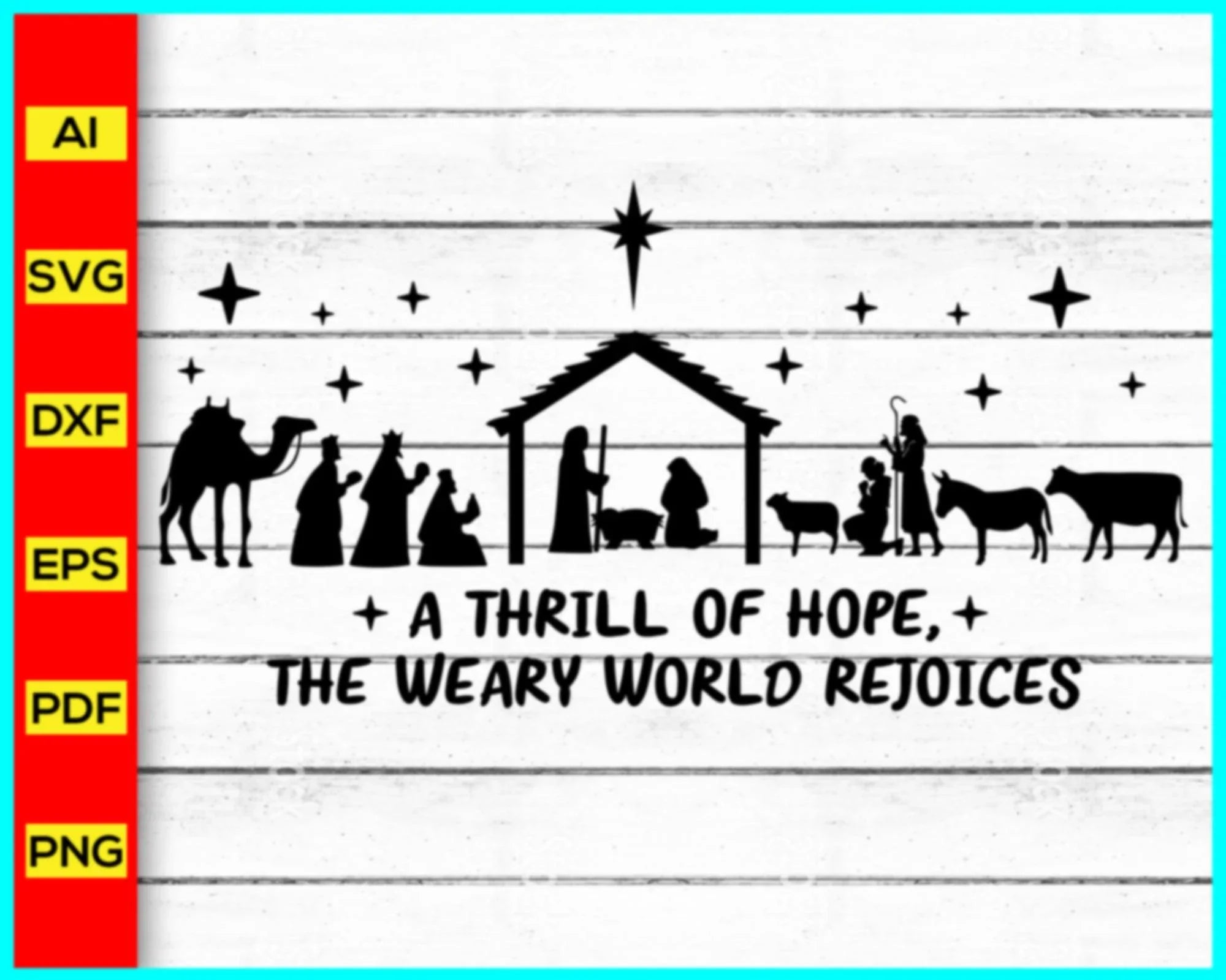 Nativity scene set, Nativity scene decoration, Merry Christmas svg, Ch ...