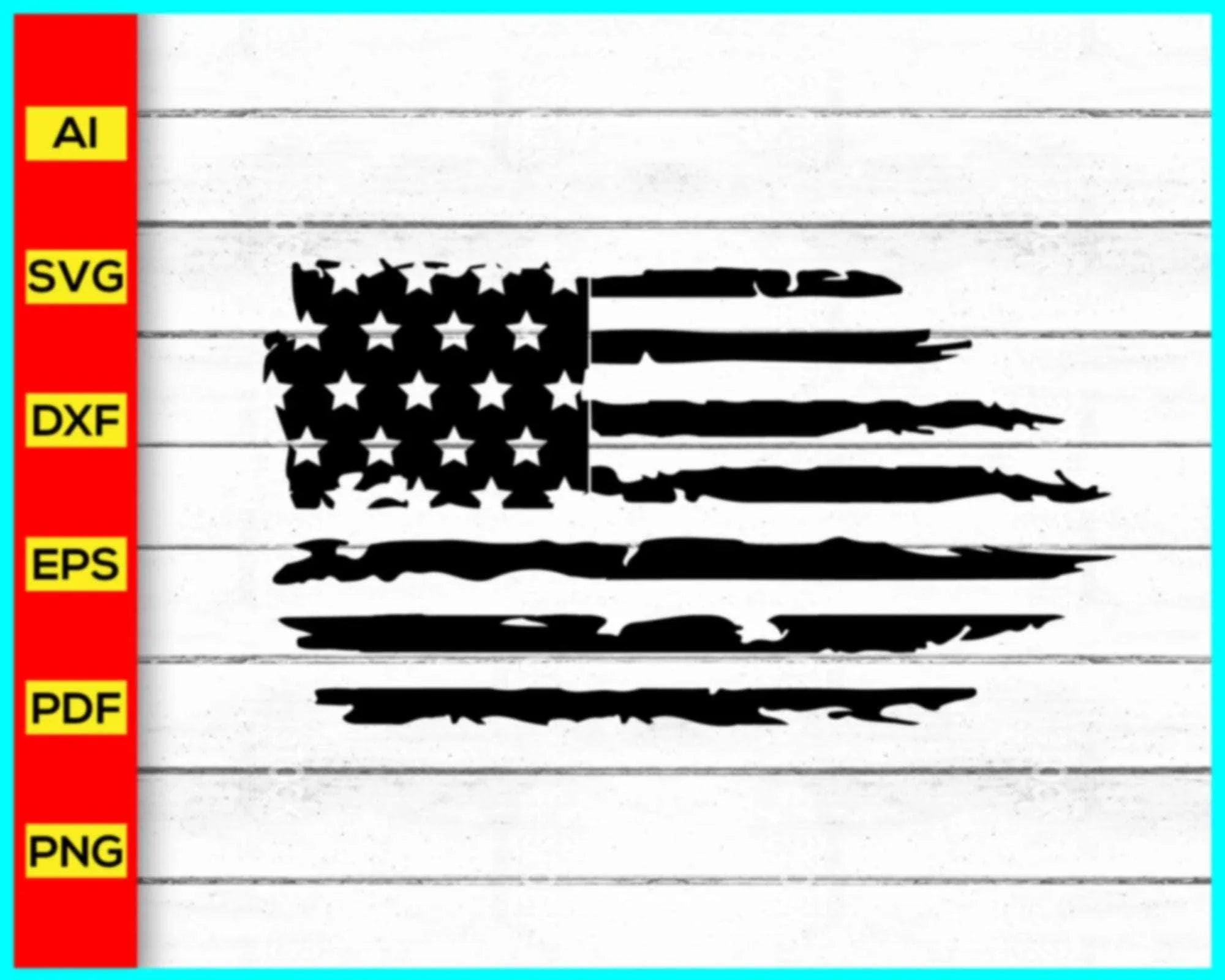 Distressed American Flag Svg, Distressed US Flag Svg, 4th of July Svg ...