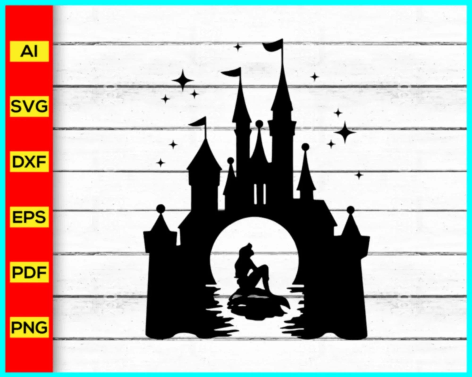 The little Mermaid svg, Disney Castle svg, Disney Castle Fairy Tail sv ...