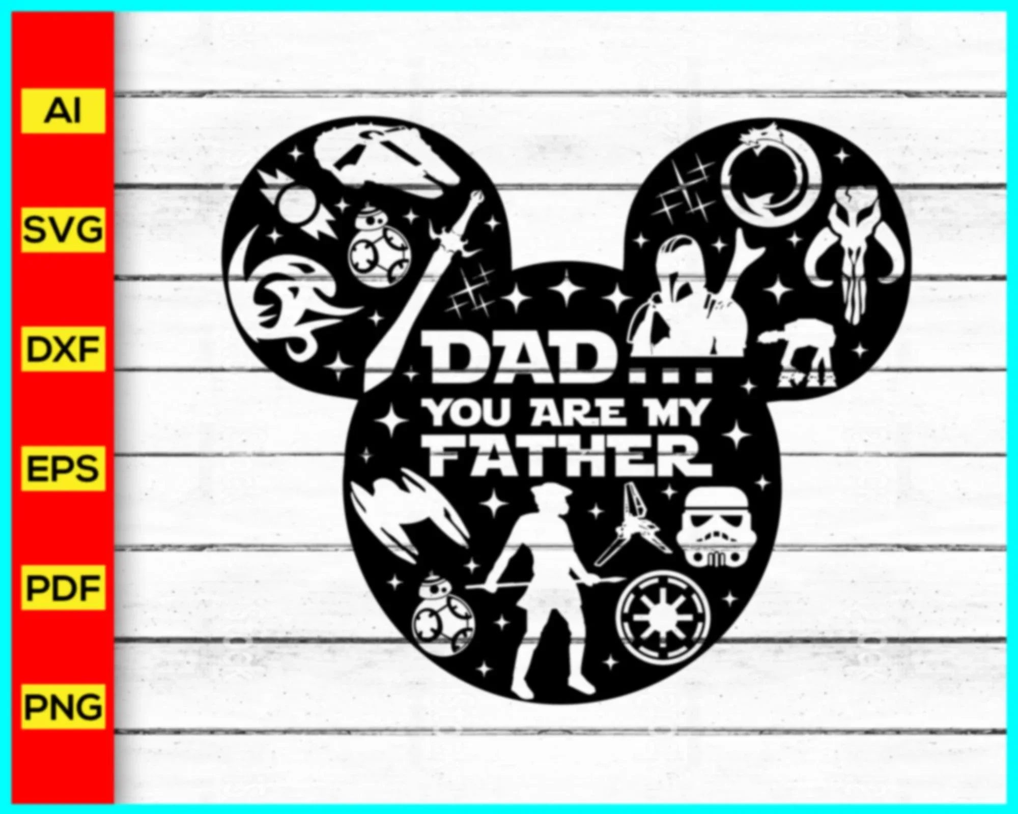 Disney Dad Father's Day Star Galaxy Svg, Star Wars Svg, Star Wars char ...